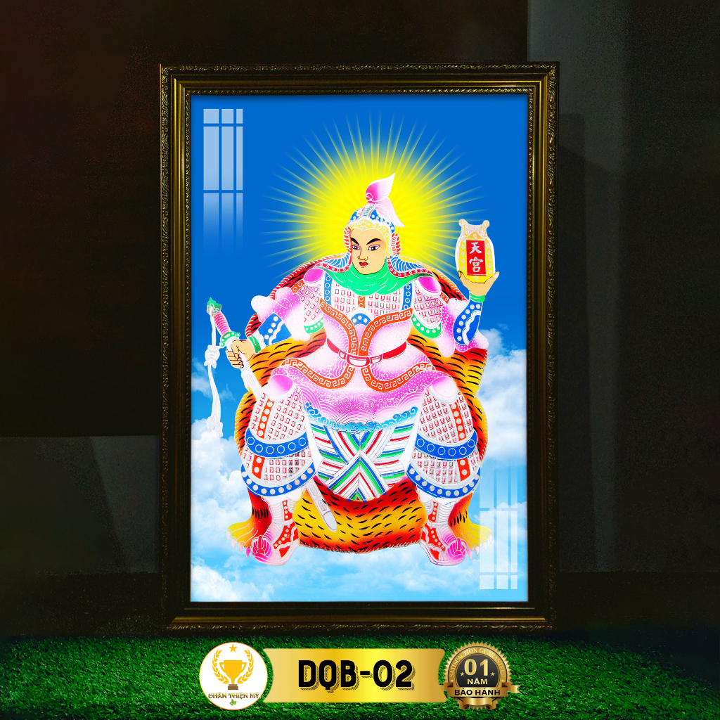Tranh Treo Phòng Thờ Quan Bình Thái Tử Có Đèn CHÂN THIỆN MỸ, Trang Trí Bàn Thờ Treo Tường DQB-02 ...