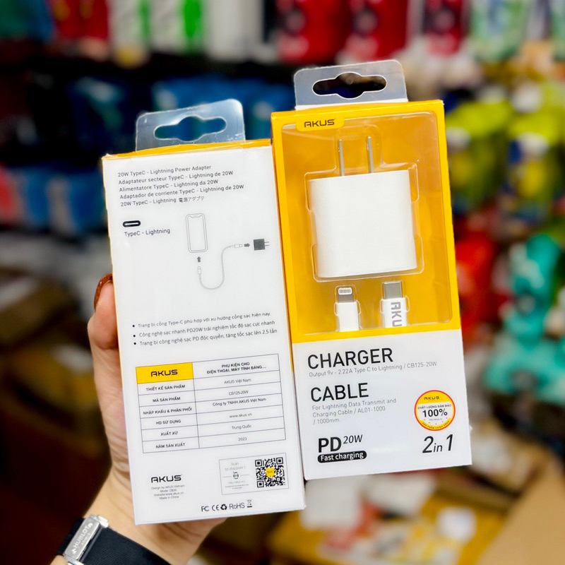 SẠC NHANH IPAD AKUS COMBO CB125 20W, SẠC CỰC NHANH | Shopee Việt Nam
