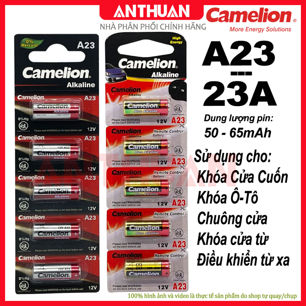 Pin A23 - 23A Chính Hãng Camelion Plus Alkaline 12V thay khiển cửa cuốn, chuông điện, chìa khóa ...