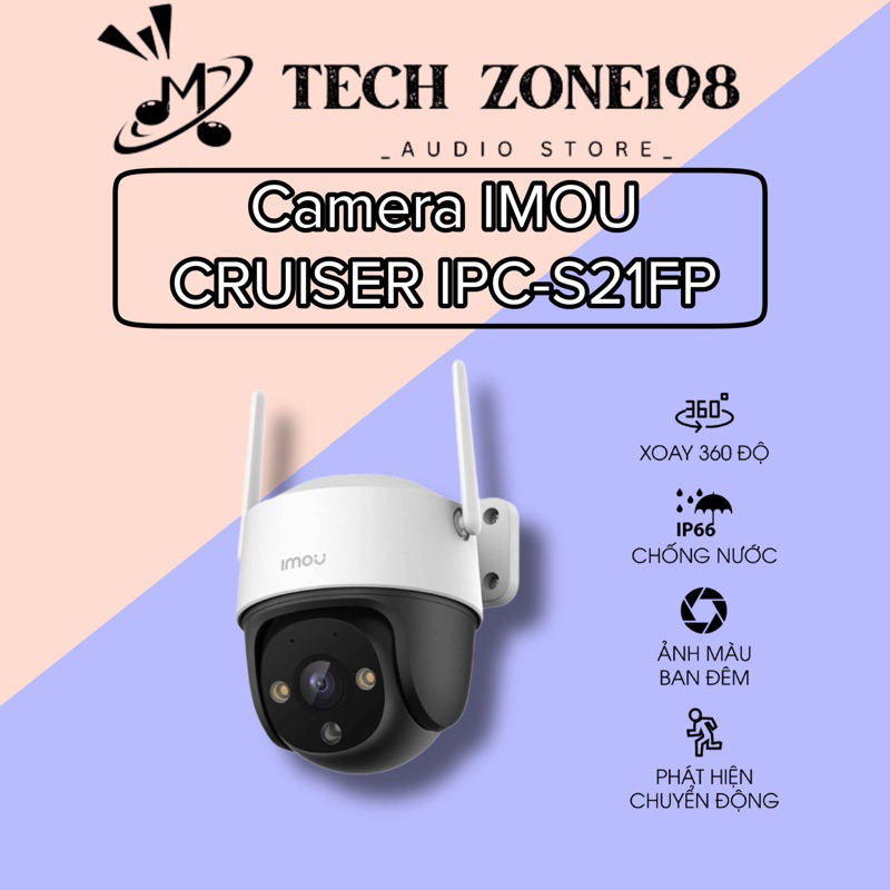 Camera Wifi IMOU ngoài trời màu ban đêm, Xoay 360 độ, CRUISER 2MP 4MP IPC S21FP BH 24 Th ...