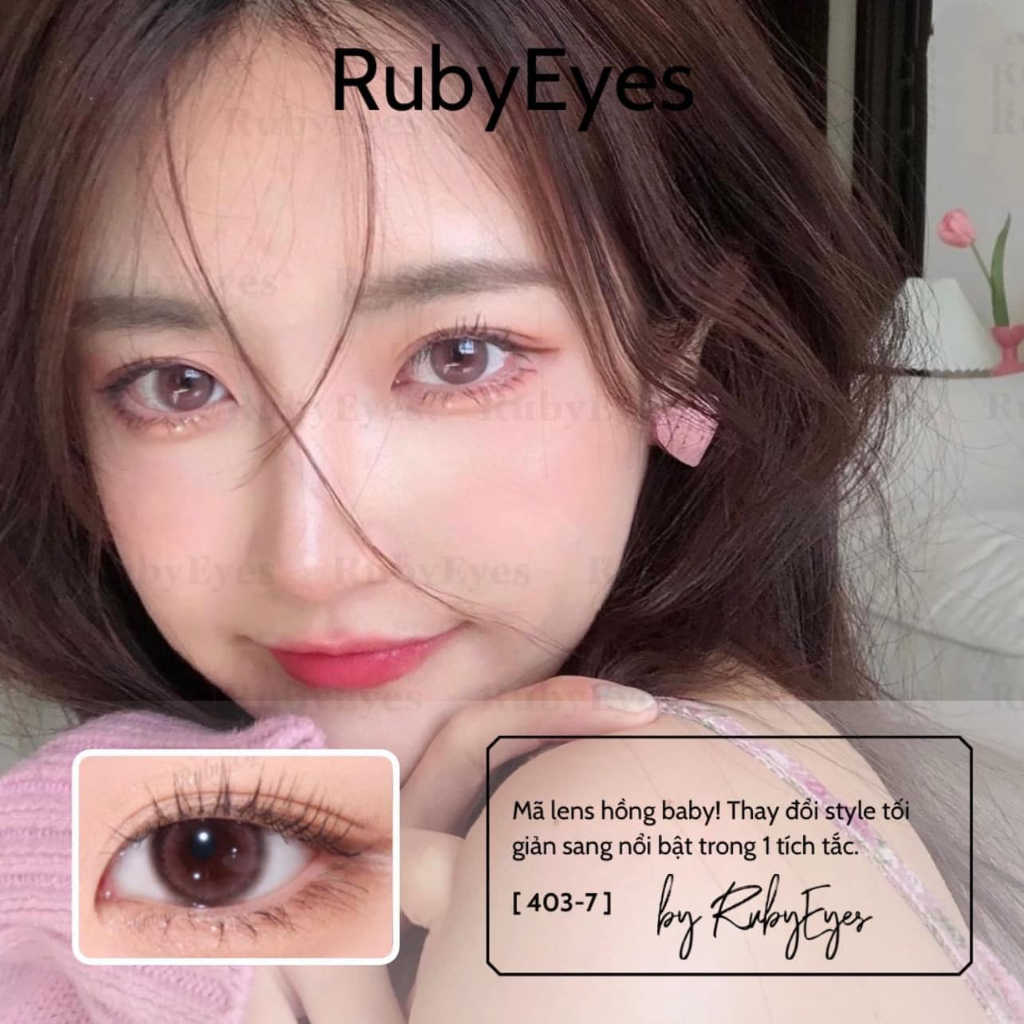 Ruby Eyes Kính Áp Tròng Mẫu Nâu Hàn Silicone Hydrogel Ruby Eyes Lens
