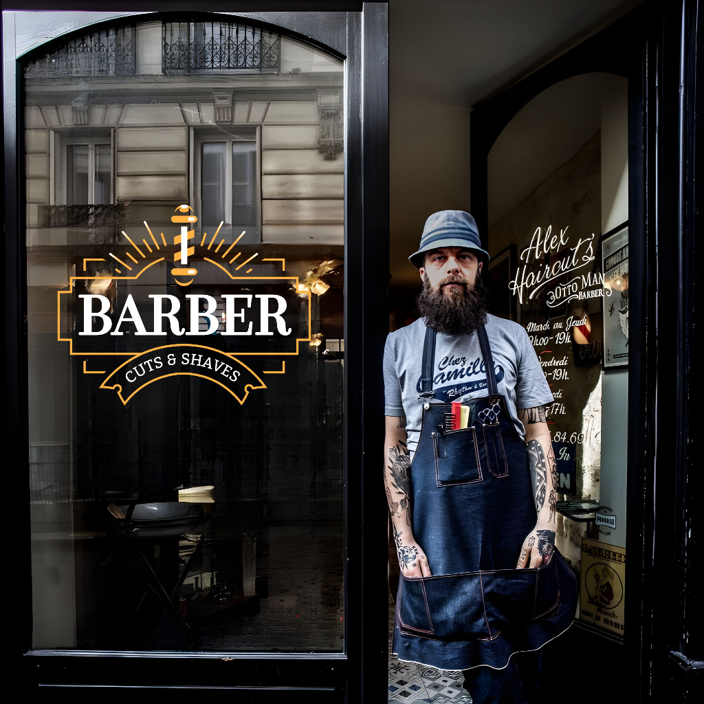 Decal BarBer Dán Kính, Dán Tường - Hình Dán BarBer Ngầu Đétttt | Shopee ...