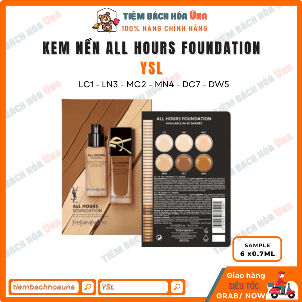 Sample Kem Nền YSL All Hours Foundation - Tiệm bách hóa ÚNA | Shopee Việt Nam