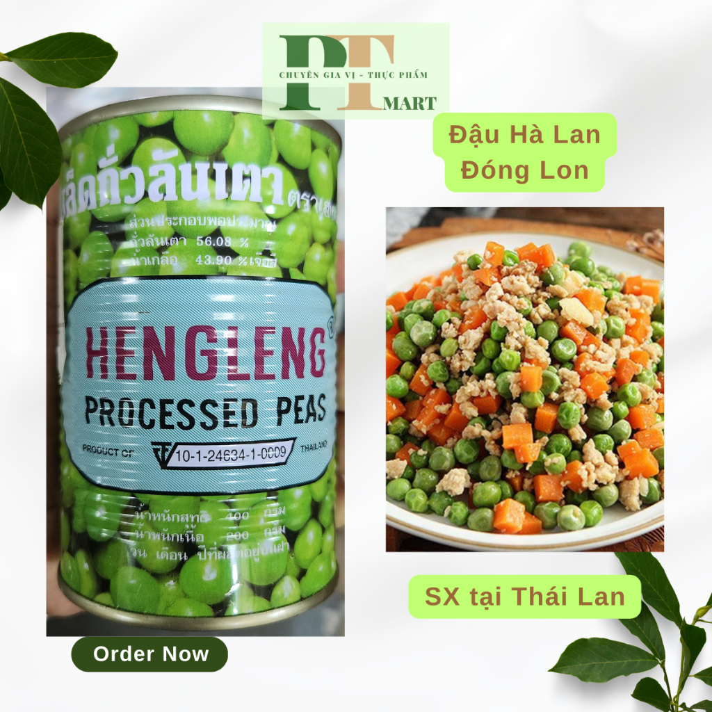 [Thái Lan] Đậu Hà Lan đóng hộp Heng Leng / Đậu hà lan lon 400gr ...