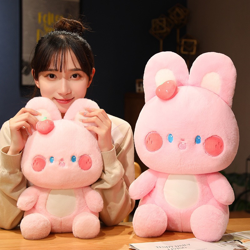 Gấu Bông Thỏ Má Hồng Tai Dâu - Thú Nhồi Hình Con Thỏ Mềm Mịn Dễ Thương ...