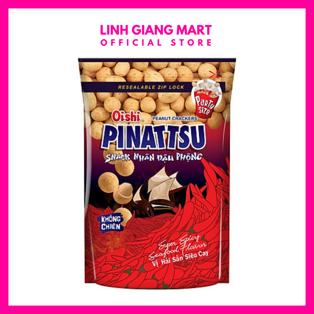Oishi Pinattsu - Snack Nhân Đậu Phộng - Vị Hải Sản Siêu Cay - Gói 85g ...