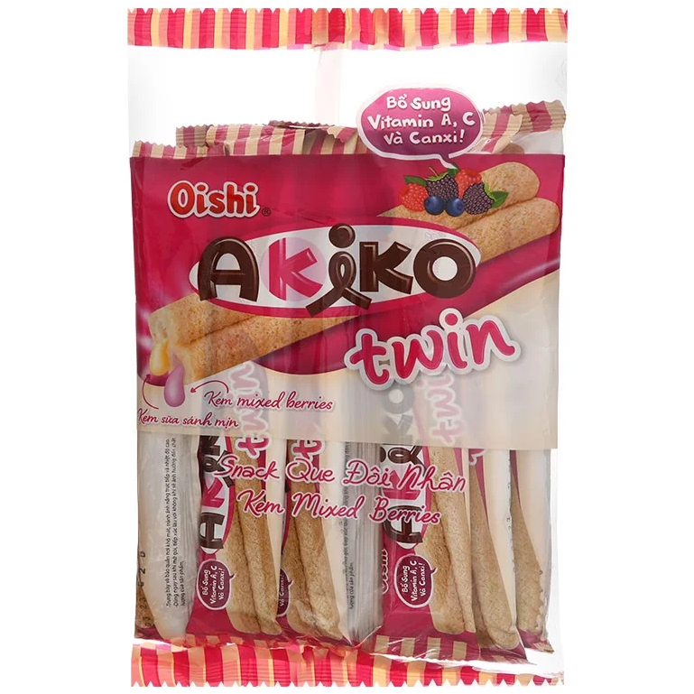 Oishi Akiko - Snack Que Đôi Nhân Kem Các Vị - Gói 140g | Shopee Việt Nam