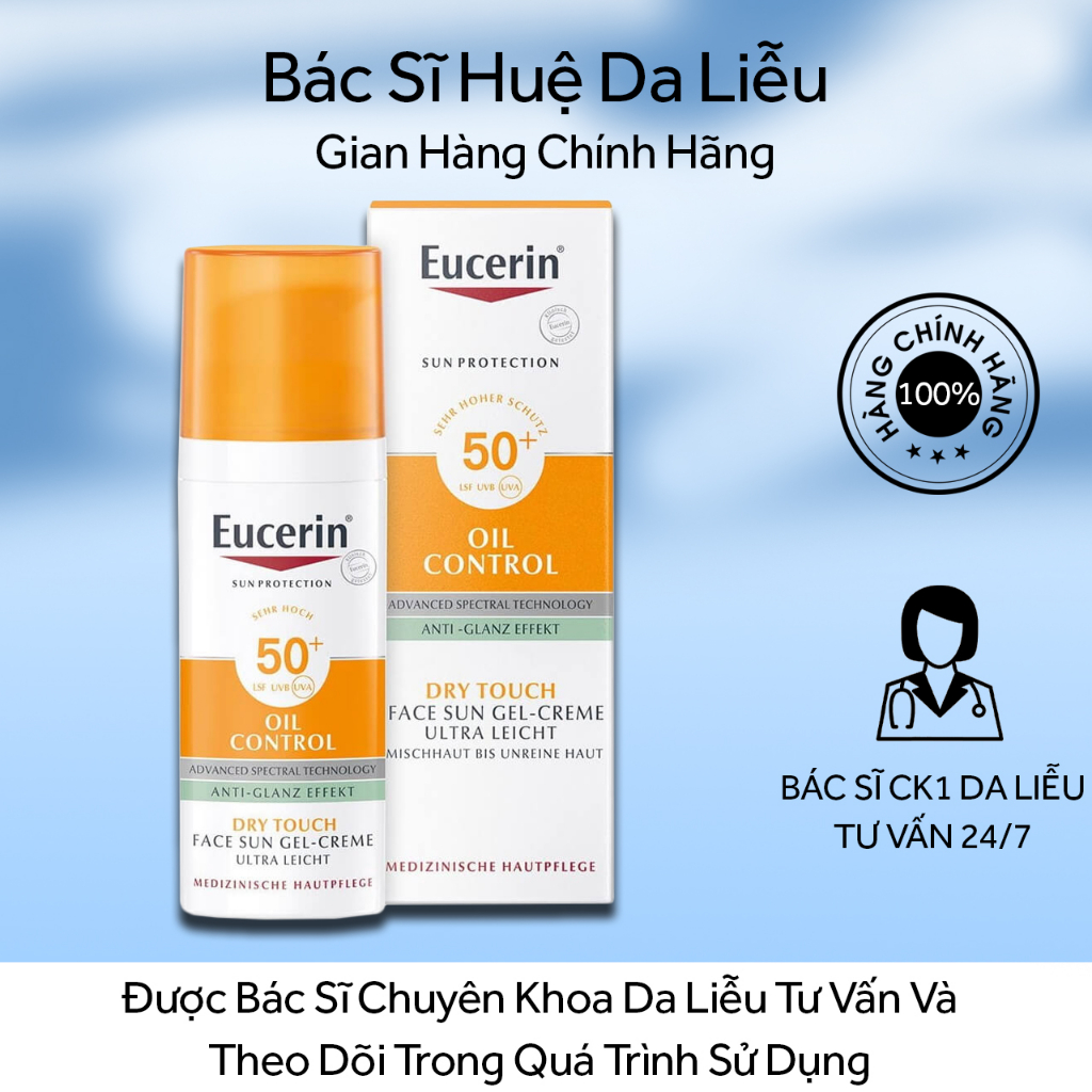 Kem chống nắng Eucerin cho da nhờn mụn Sun Oil Control Dry Touch SPF50 ...