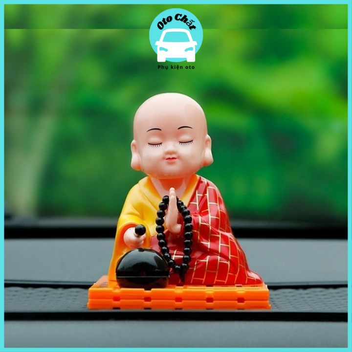 Tượng chú tiểu gõ mõ tụng kinh/ Tượng phật để tablo trang trí xe hơi 2 ...