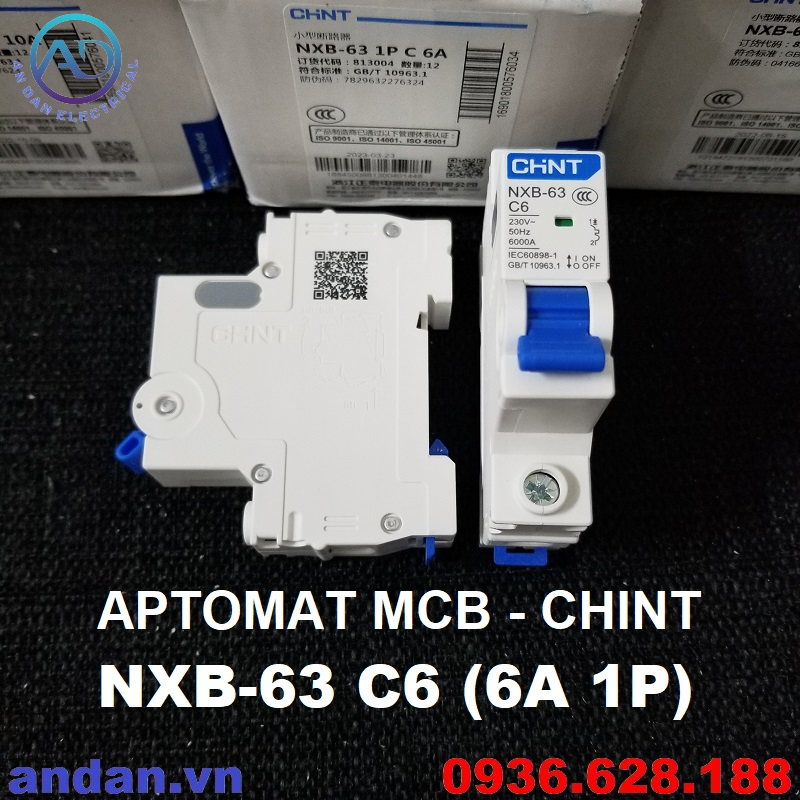 [Chính hãng] Aptomat CHINT NXB-63 1P, bộ ngắt mạch CB tép MCB 1P 6A 10A 16A 20A 25A 32A 40A 50A ...