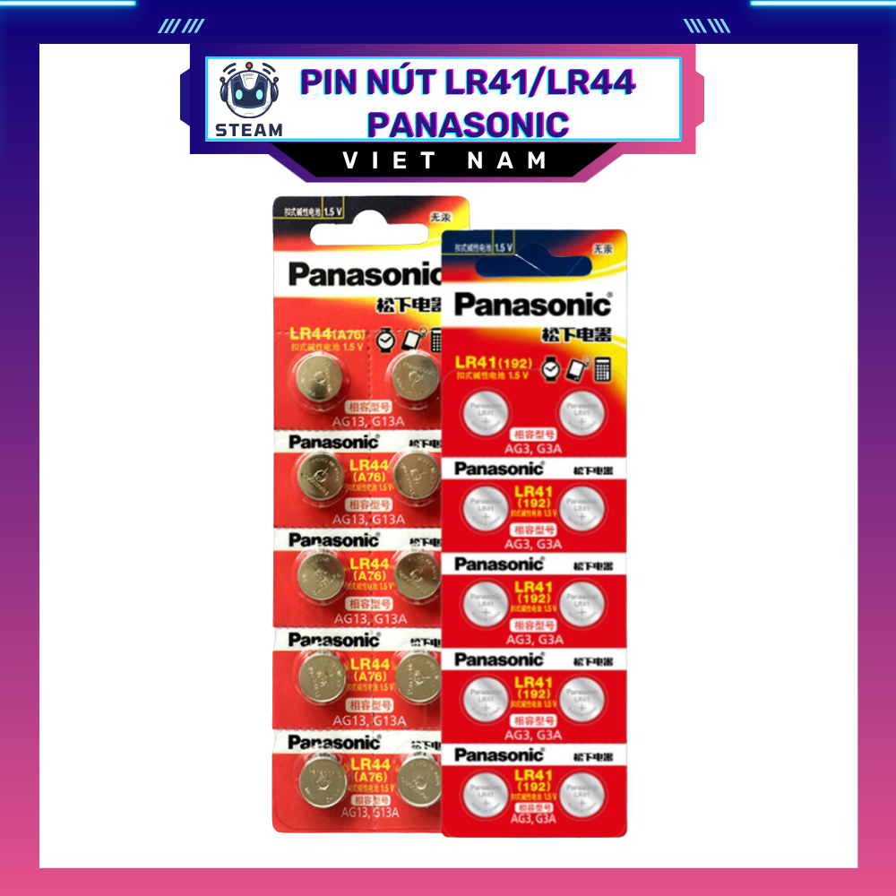Pin LR44 A76 AG13 G13A Panasonic Alkaline chính hãng 1.5V vỉ 10 viên ...