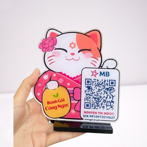 Standee mã QR code để bàn, bảng mã QR thần tài ngân hàng, bảng QR thanh ...