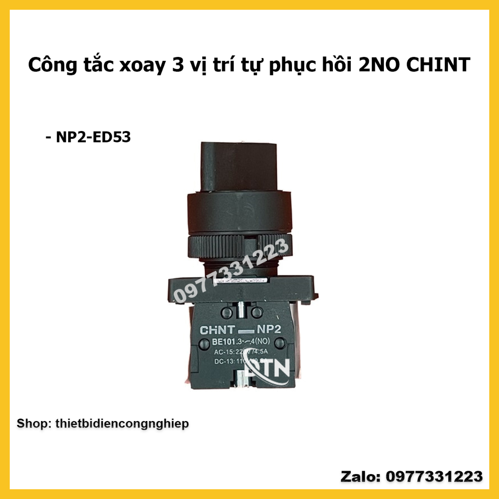 Chint Công tắc xoay 3 vị trí tự phục hồi 2NO CHINT NP2-ED53 chuyển mạch ...