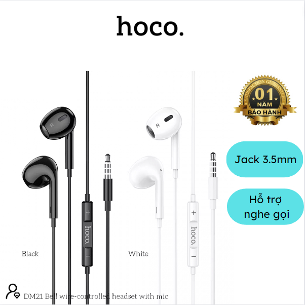 Tai Nghe Có Dây Hoco DM21 Jack 3.5mm Có Hỗ Trợ Nghe Gọi | Shopee Việt Nam