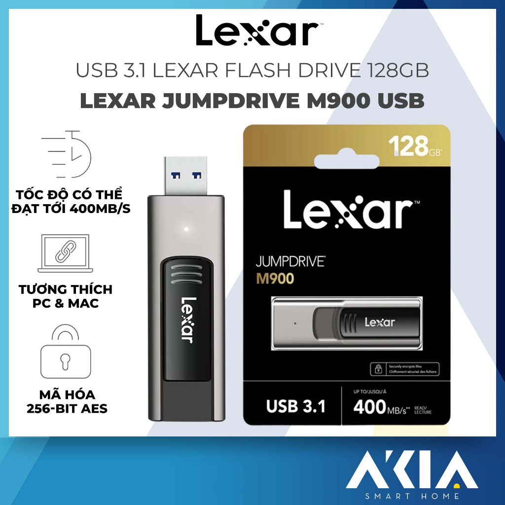 USB Lexar Jumpdrive M900 Flash Drive 128GB/ 256GB, USB 3.1, tốc độ đọc ...