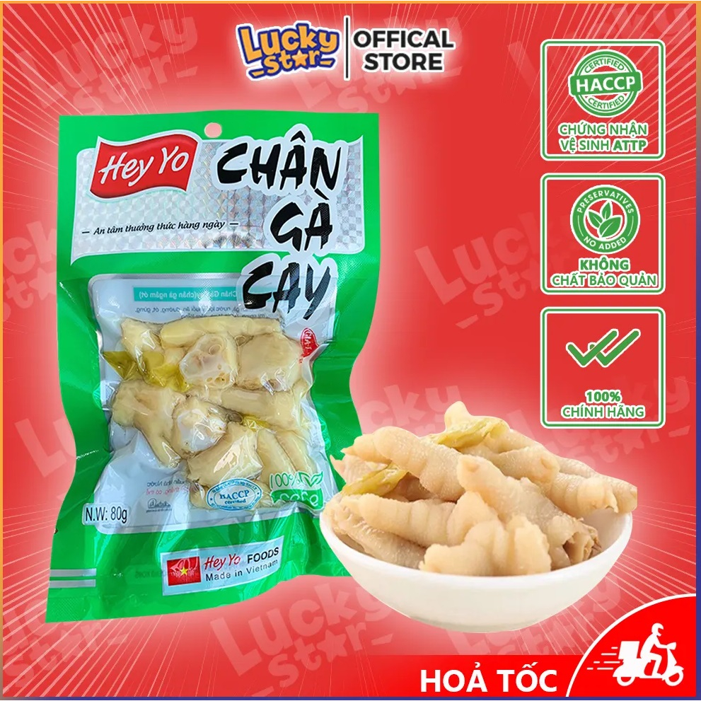 Chân gà cay Hey yo Việt Nam ủ vị gói lớn 80g, đồ ăn vặt giá rẻ ngon ...
