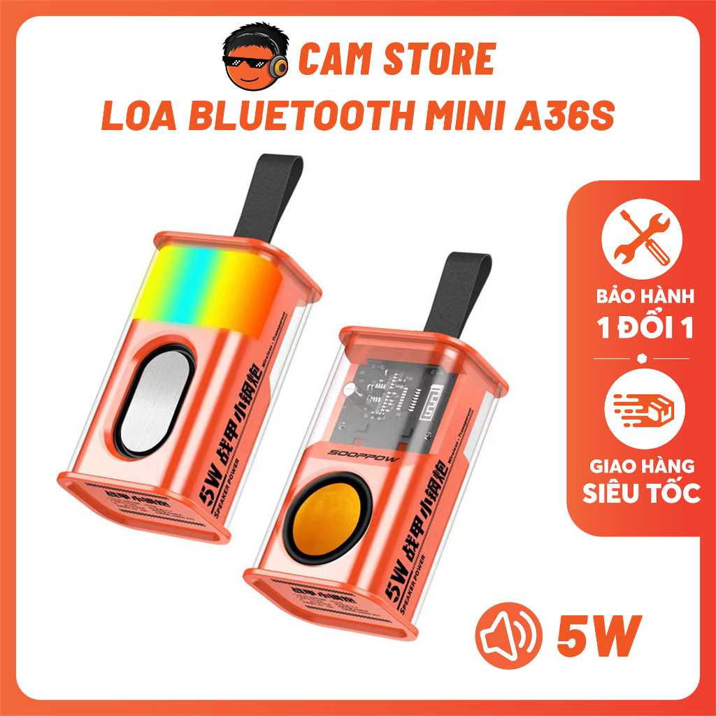Loa Bluetooth Mini CAM A36S - Công Suất 5W, Led Nháy Theo Nhạc | Shopee ...