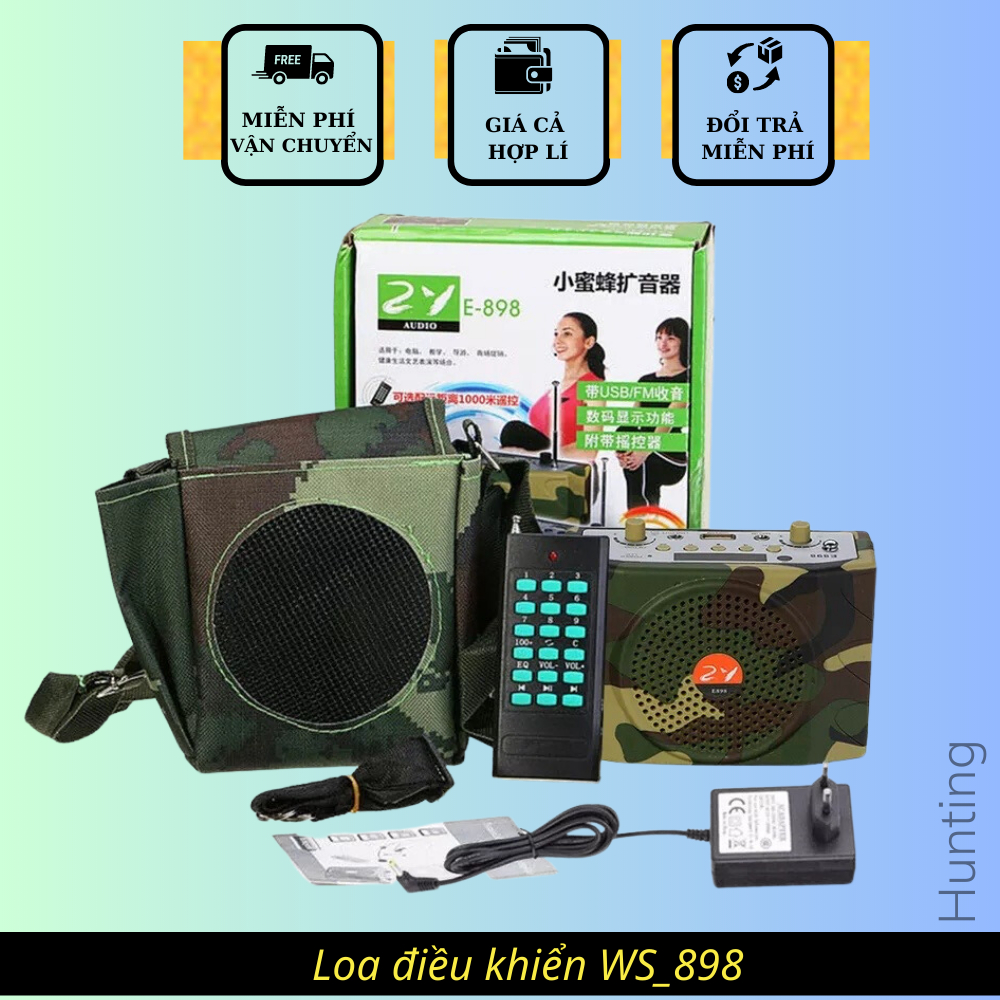 Loa bẫy chim loa trợ giảng WS 898 có điều khiểu từ xa kết nối bluetooth kèm thẻ nhớ file tiếng ...