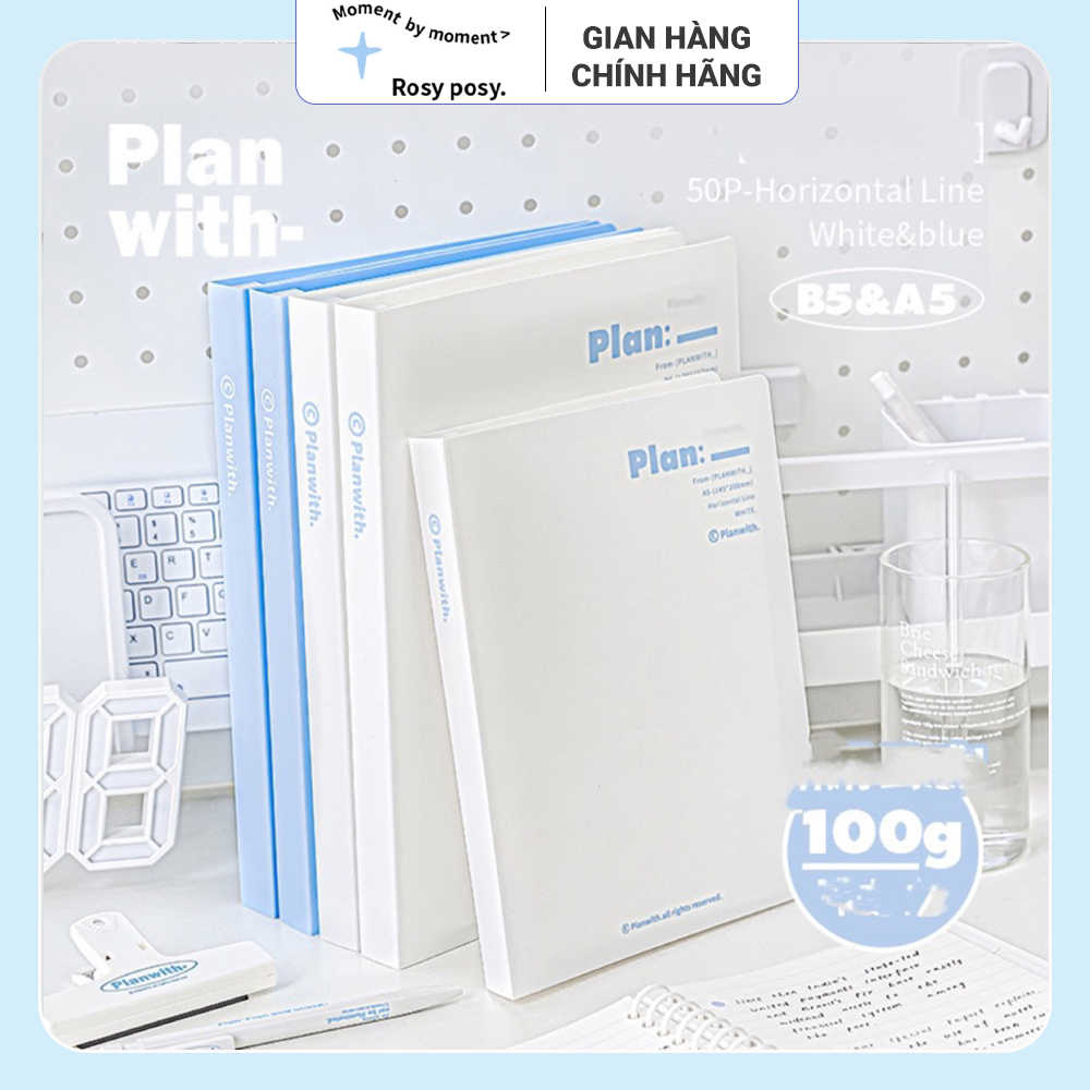 Sổ Ghi Chép Còng Nhựa Planwith Savvy A5/b5 Kèm 50 Trang Kẻ Ngang [ RosyPosy ] | Shopee Việt Nam