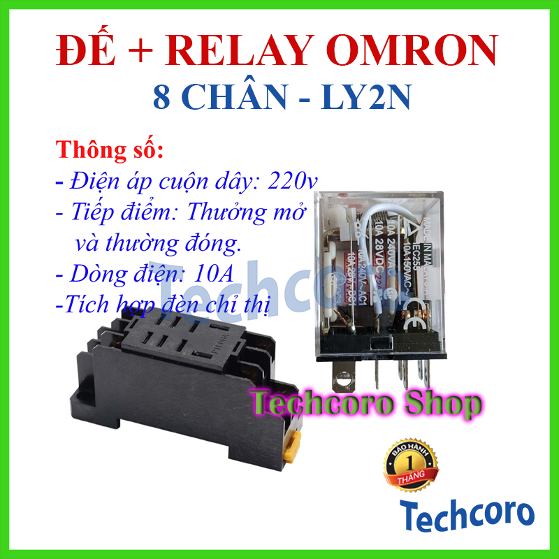 Bộ Rơ le trung gian Omron 8 chân 220V 10A, LY2N | Shopee Việt Nam