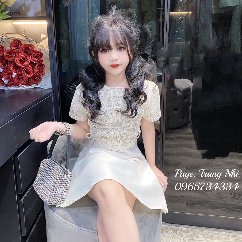 Váy tafta lưới đính đá sang chảnh công chúa sang chảnh size đại 17-42kg | Shopee Việt Nam