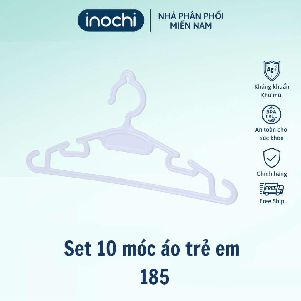 Móc áo Trẻ Em inochi, set 10 móc áo nhựa, móc áo cho bé sơ sinh. Nhựa ...