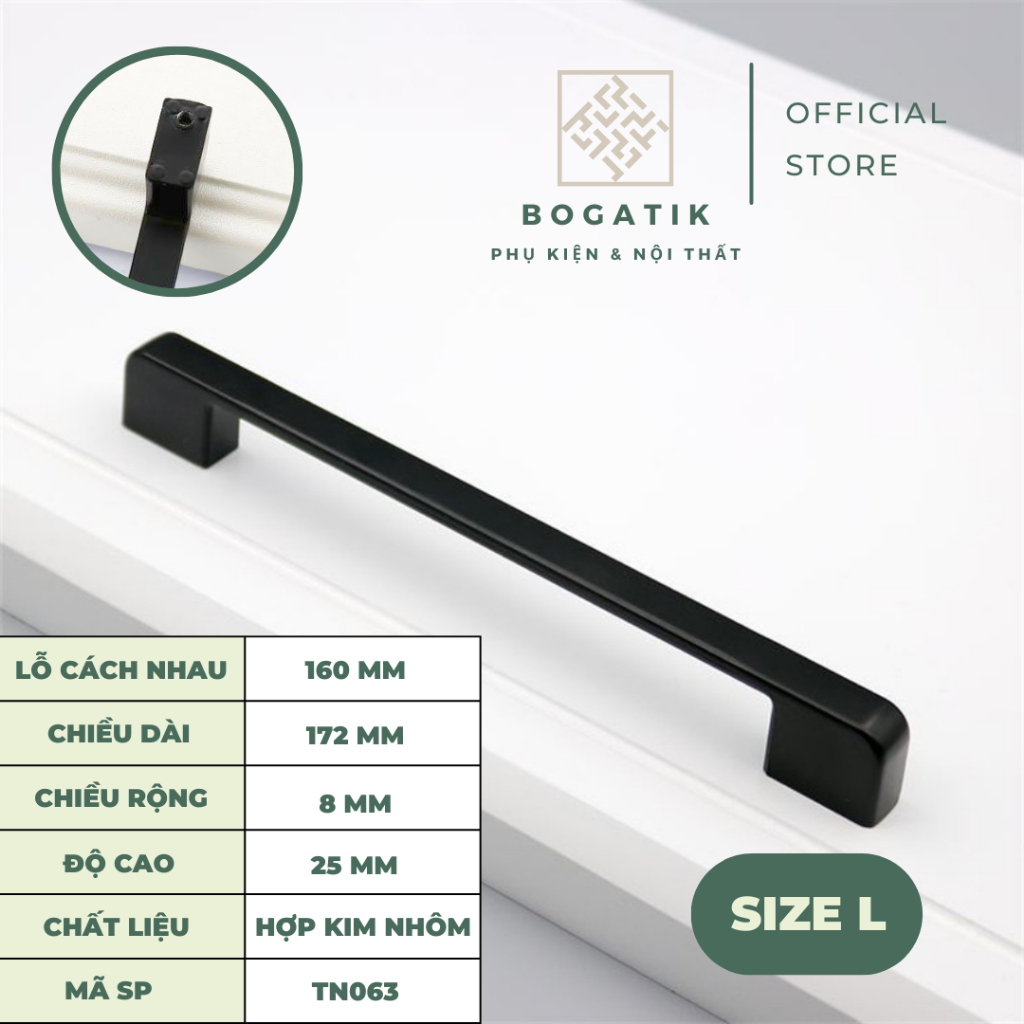 Tay nắm cửa tủ ngăn kéo, tay nắm tủ bếp hợp kim nhôm màu đen hiện đại mã TN07 | Shopee Việt Nam