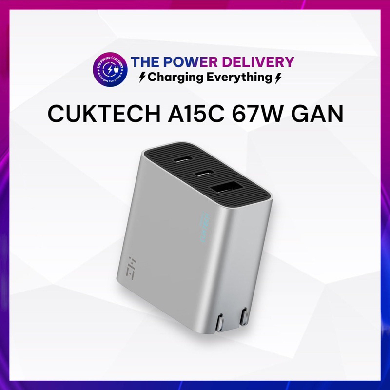 Bộ sạc nhanh CUKTECH A15C 67W GaN charger (2C1A) chia điện thông minh ...