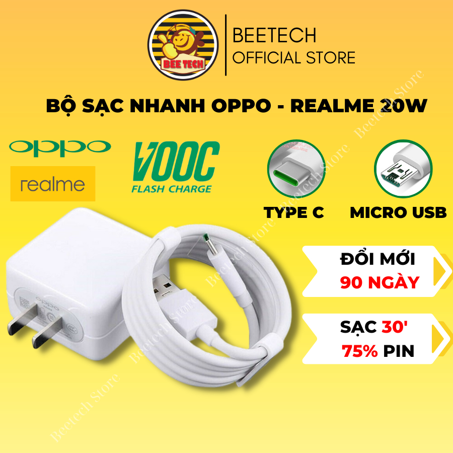 Sạc Oppo, Realme 4A / 6A zin, Bộ sạc Vooc / Supervooc, sạc nhanh 20w / 65W chính hãng - Beetech ...