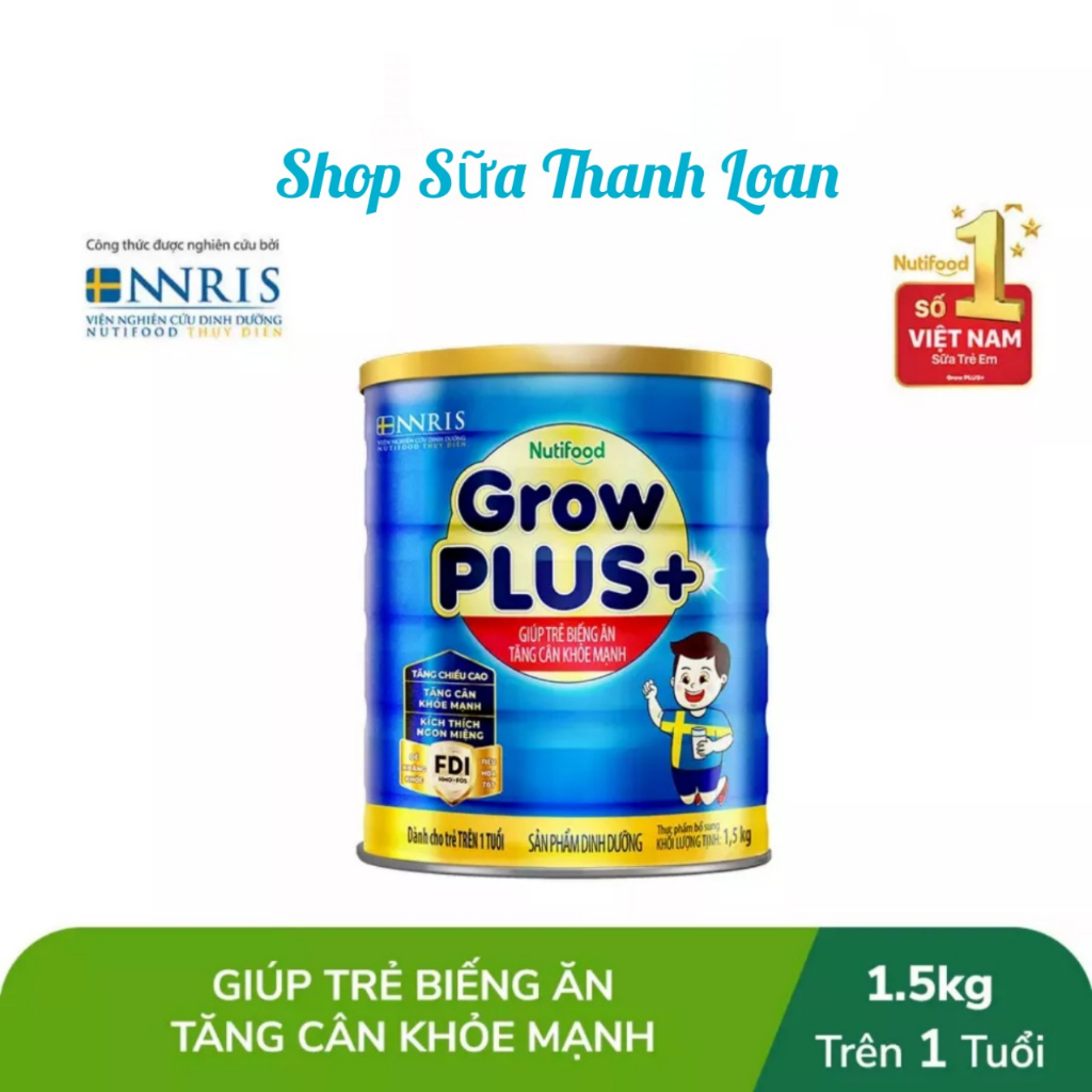 [HSD T9-2026] Sữa Bột NutiFood Grow Plus+ Xanh Hộp 1,5kg. | Shopee Việt Nam