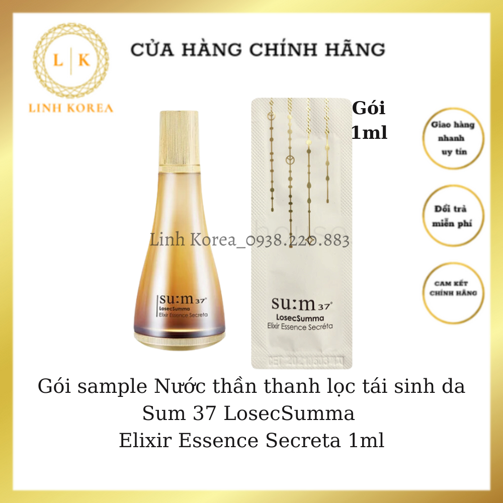 Gói sample Nước thần thanh lọc tái sinh da Sum 37 LosecSumma Elixir Essence Secreta 1ml_LINH ...