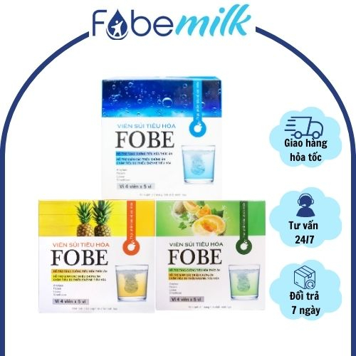 Viên Sủi Tiêu Hóa Giảm Đầy Hơi, Ợ Hơi, Khó Tiêu Hóa FOBE (Nhiều Vị Có ...