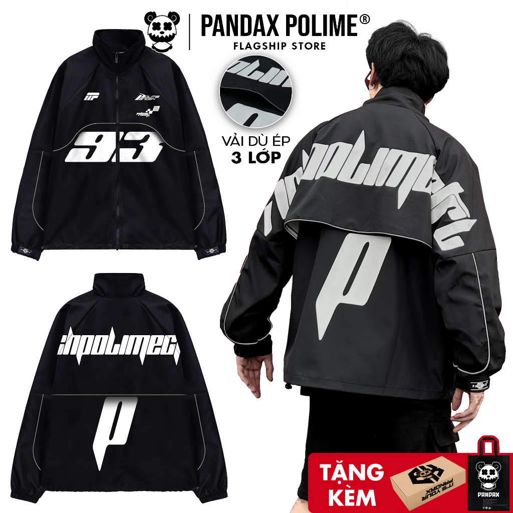 Áo khoác dù racing Pandax polime , jacket nam nữ , windbreaker local brand unisex , áo gió form ...