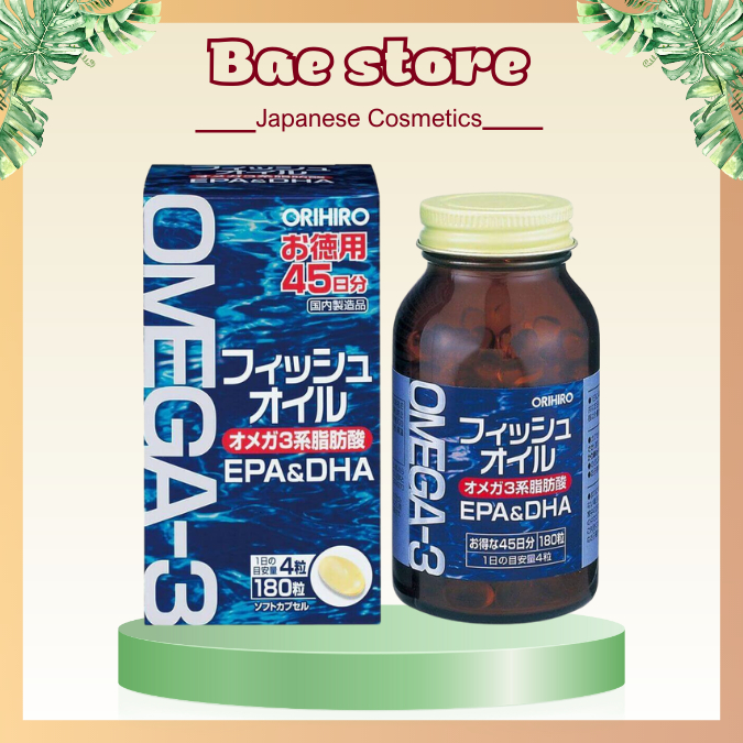 Dầu cá Omega 3, EPA & DHA Orihiro Nhật Bản hộp 180 viên | Shopee Việt Nam