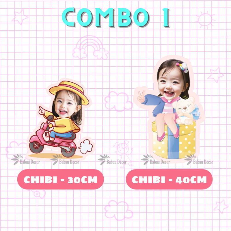 Combo Chibi sinh nhật thiết kế cho bé trai bé gái | Shopee Việt Nam