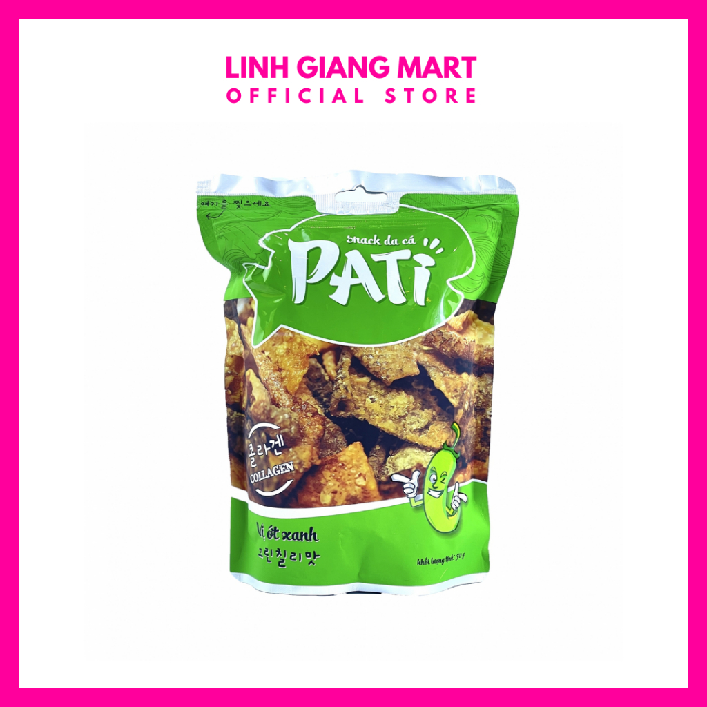 Pati - Snack Da Cá Vị Ớt Xanh - Gói 50g | Shopee Việt Nam