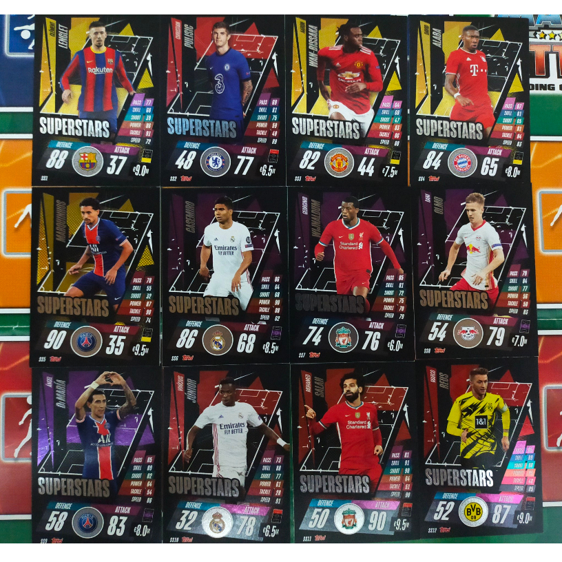 Thẻ Bóng Đá Topps Match Attax 20/21 Full set Super Stars ( Hiếm , ko ...