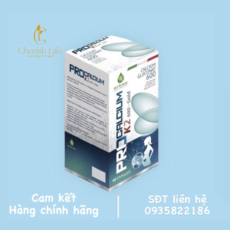 Canxi hữu cơ Pro Calcium K2-600 GOLD- lọ 60 viên | Shopee Việt Nam