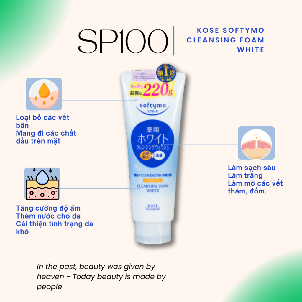 Sữa Rửa Mặt Kose Softymo Cleansing Foam White Nhật Bản 220g | Shopee Việt Nam