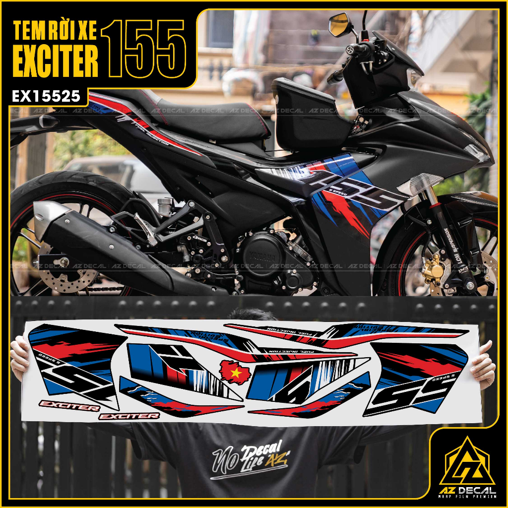 Tem Exciter 155 Mẫu Fuel Injection Việt Nam | EX15525 | Team Decal Hình ...