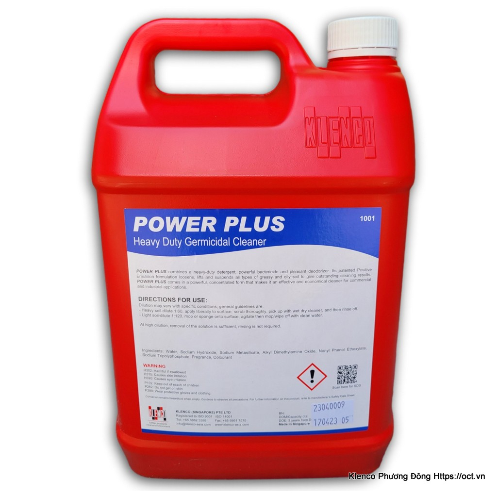 Nước Lau Sàn Bệnh Viện Cực Mạnh Power Plus 5L Chính Hãng Klenco ...