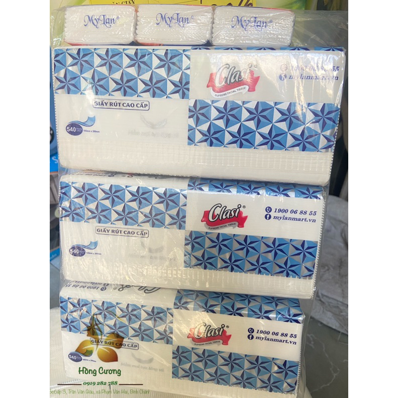 Giấy ăn rút Mylan Clasi Kim cương hàng cao cấp, gói 540 tờ mịn đẹp ...