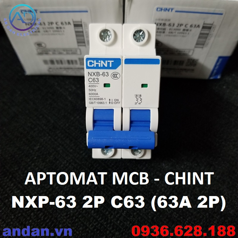 [Chính hãng] Aptomat CHINT NXB-63 2P, bộ ngắt mạch CB tép MCB 220V 16A 20A 25A 32A 40A 50A 63A ...