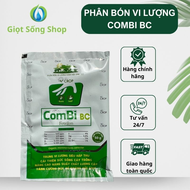 Phân bón vi lượng Combi BC 50 gram (cải thiện sức sống cây trồng, nâng ...