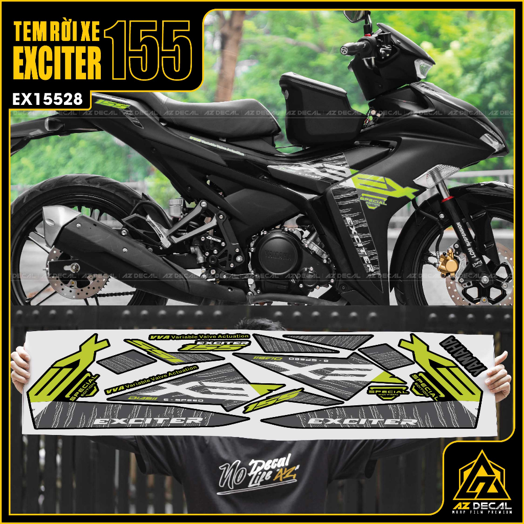 Tem Exciter 155 Thiết Kế Độc Đáo | EX15528 | Team Decal Hình Dán Rời Xe ...