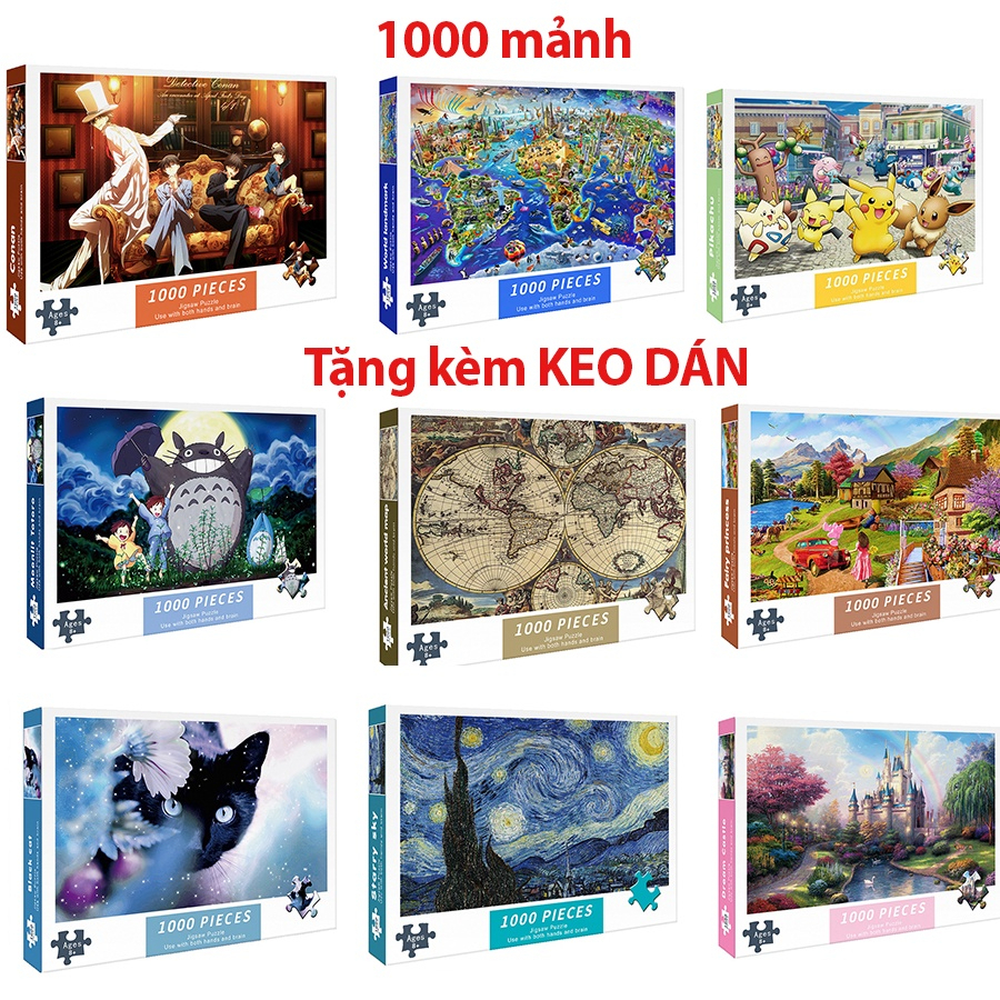 Tranh xếp hình 1000 mảnh dành cho người lớn và trẻ em. Quà tặng. Size ...