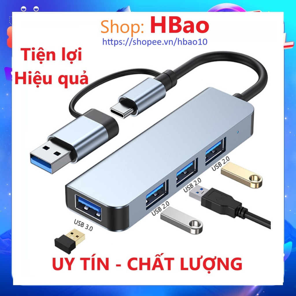 Bộ Hub thiết bị cổng cáp chia chuyển đổi đa năng USB / typec C 4 trong ...