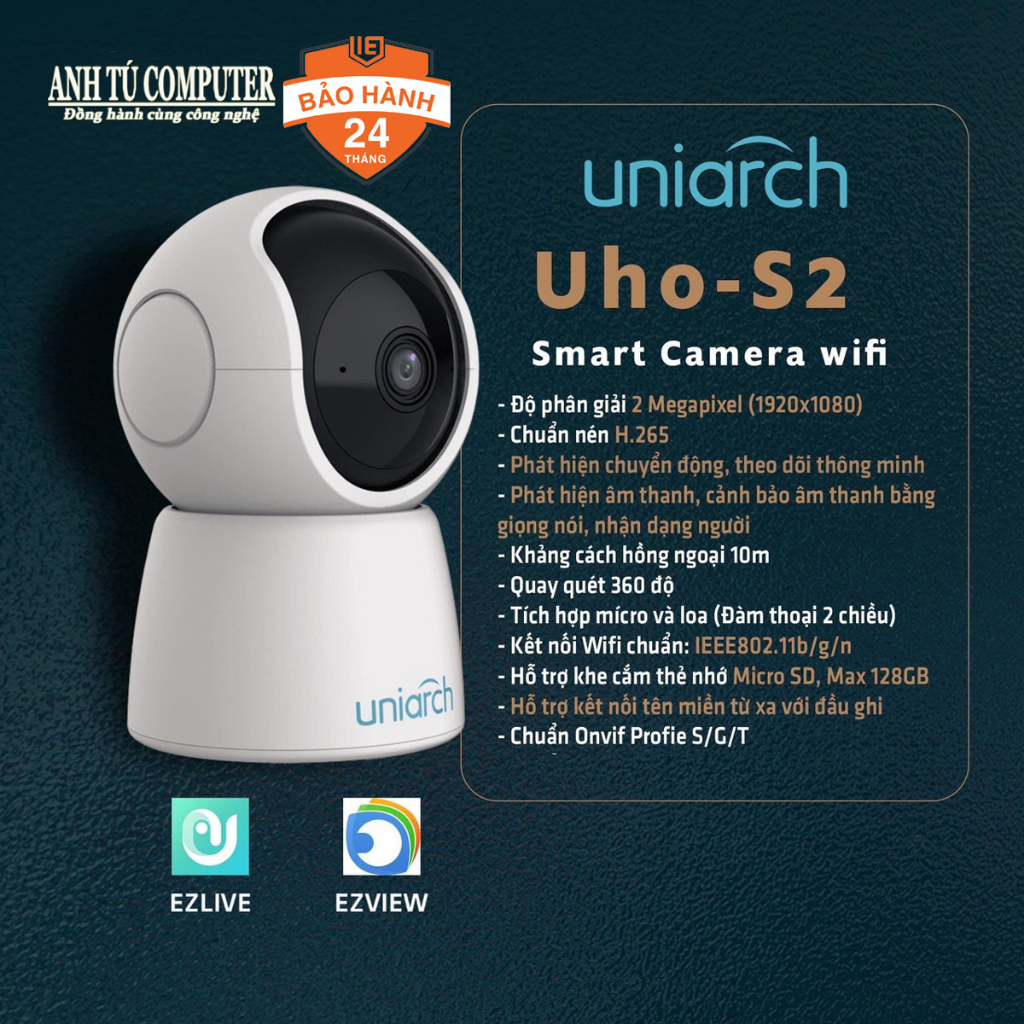 Camera 360 WIFI 2MP UNIARCH UHO-S2 hàng chính hãng | Shopee Việt Nam