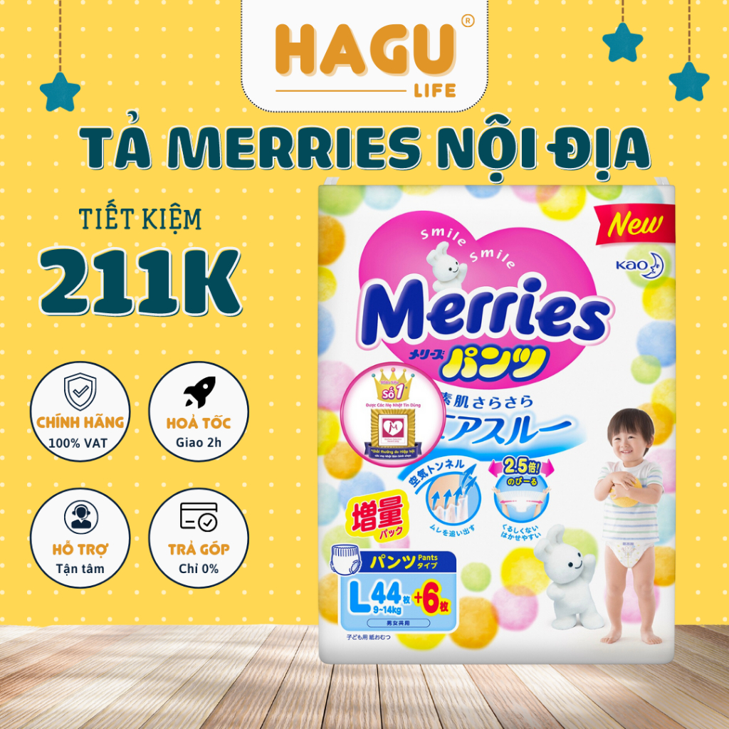 Tã Merries Cộng Miếng Nội Địa Nhật Bỉm Tả Meries Quần Dán Size NB96/S88 ...