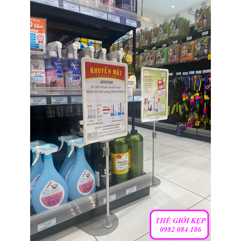 Bộ standee chân đế sắt và bảng A4, A5, Bộ bảng giá siêu thị A4 màu ...